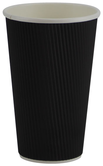 Pronto 16oz Black Hot Ripple Paper Cup (500 Per Case) (jit) – Pantree