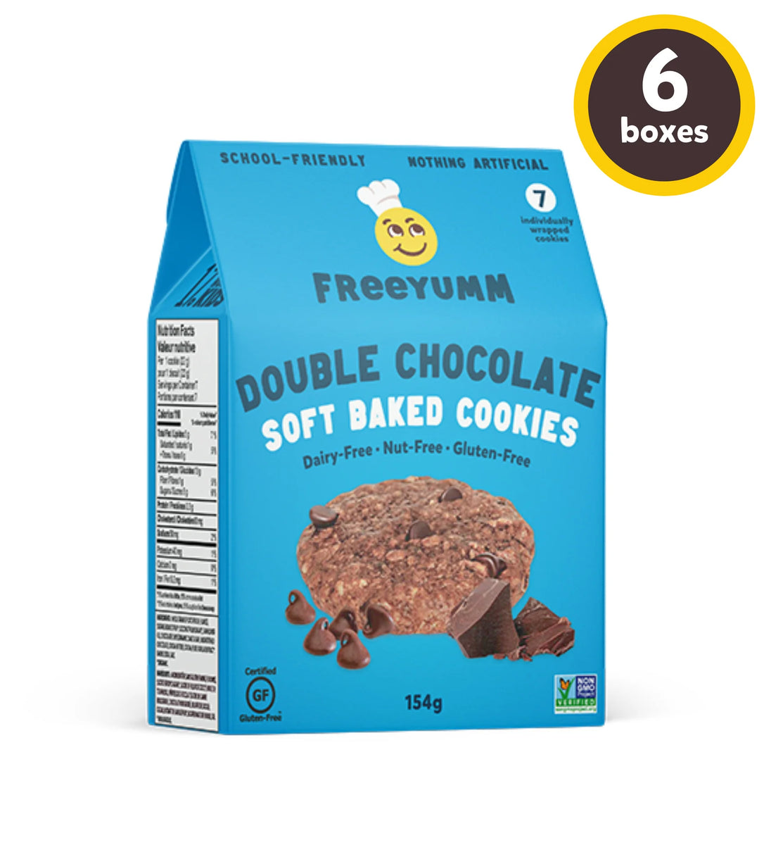 FreeYumm - Double Chocolate Cookies (CASE:42-22 g (42 cookies)) – Pantree