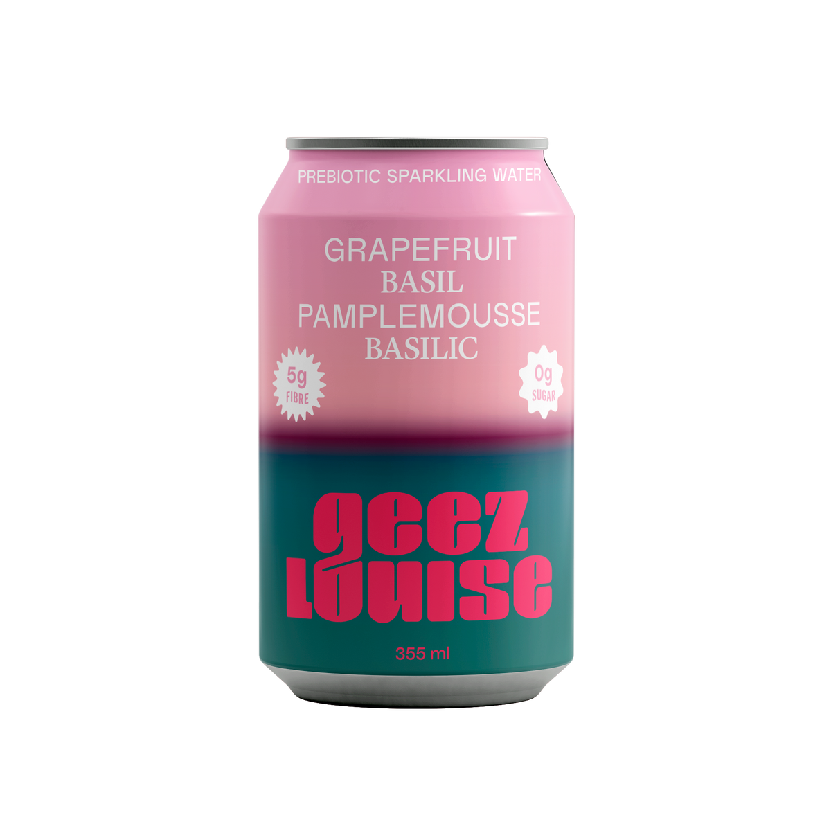 Geez Louise - Grapefruit Basil - Prebiotic Sparkling Water (12 x 355 m ...