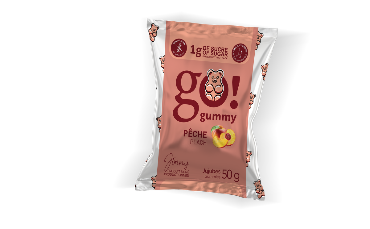 Go Gummy - Peach Gummy Bears (12x50g) – Pantree