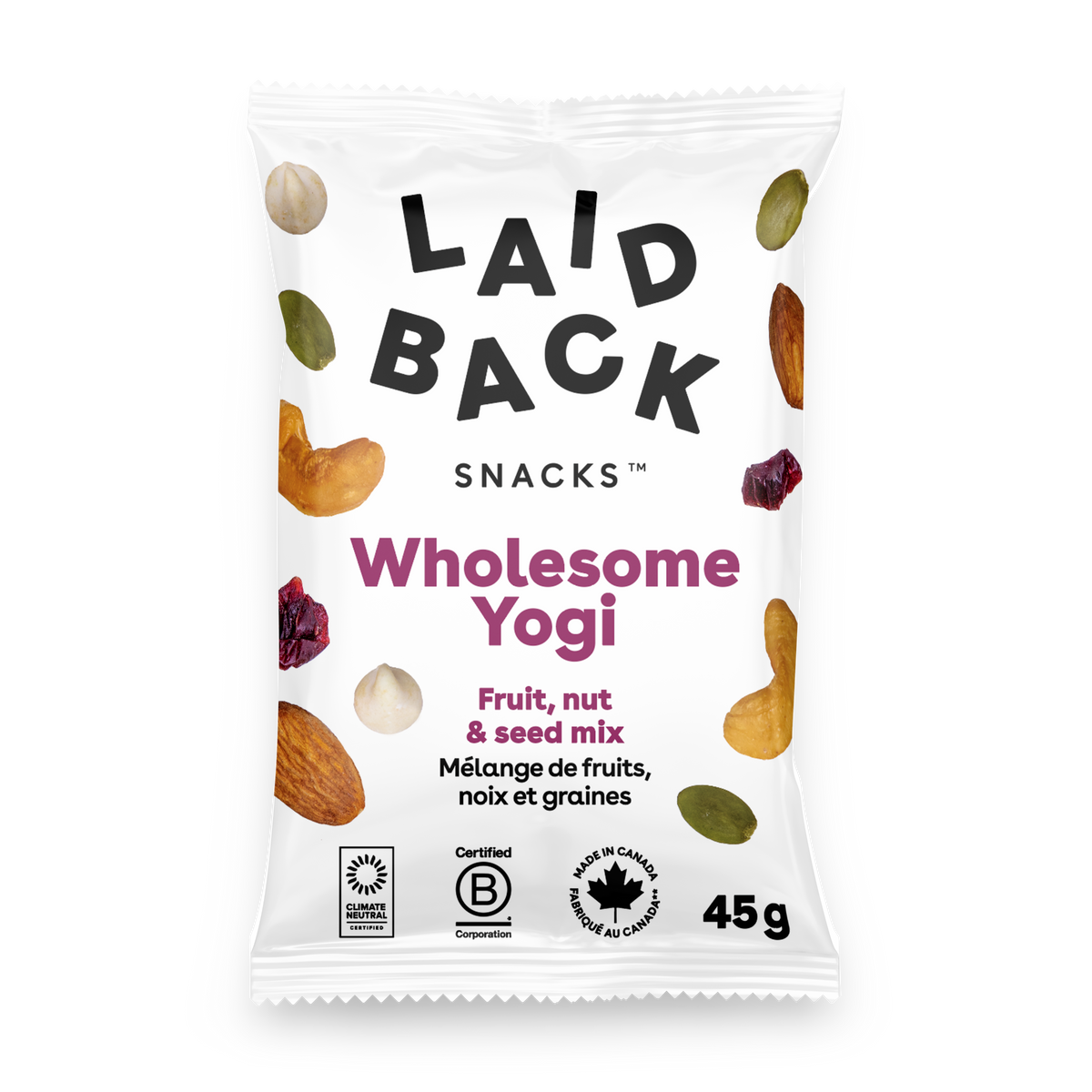 Laid Back Snacks - Wholesome Yogi (Case: 20x45g) – Pantree