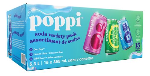 Poppi Prebiotic Soda - Variety Pack (Blue) (15x355ml) – Pantree