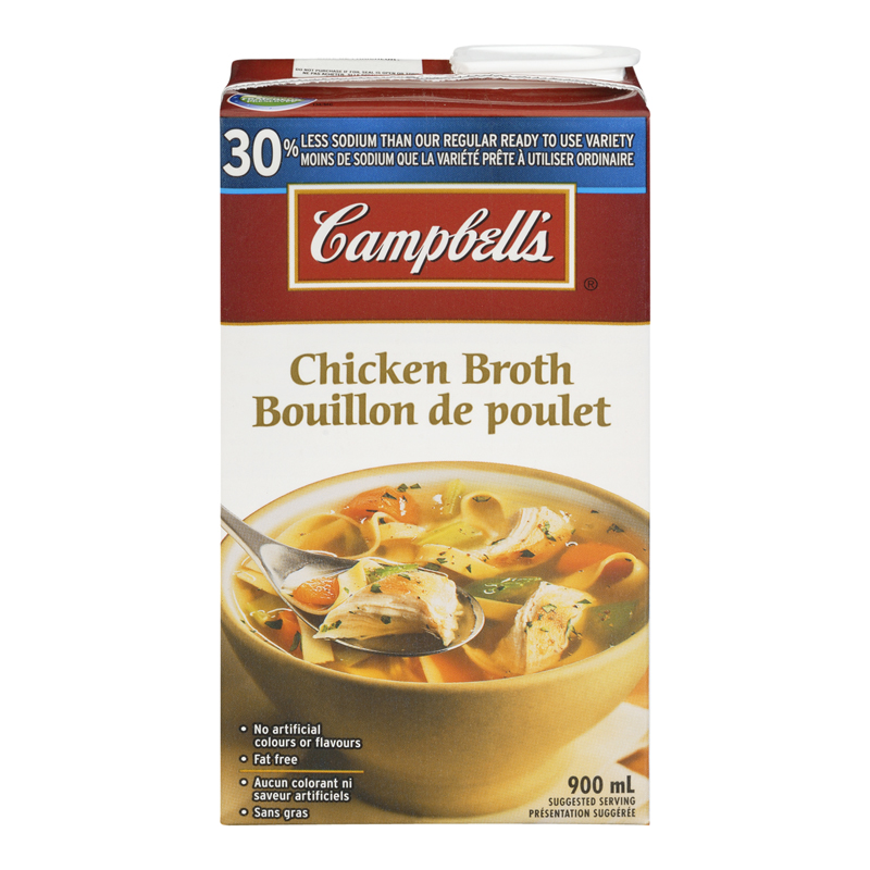 Campbell's Broth Chicken 30% Less Sodium (12-900 mL) (jit) – Pantree