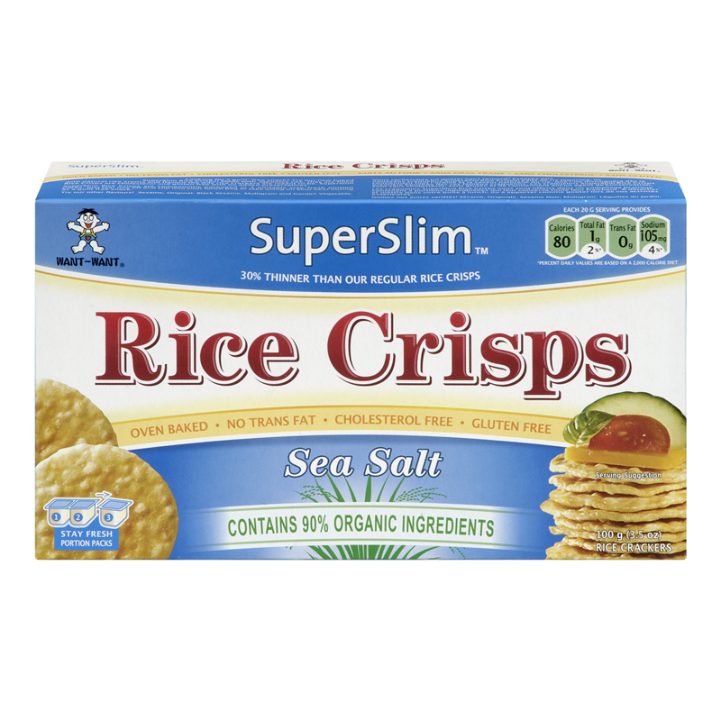 Super Slim Rice Crisps - Sea Salt (Gluten Free) (12 - 100g) (jit) – Pantree