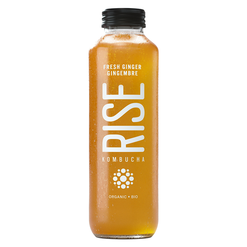 RISE Organic Kombucha Ginger, White Tea (Refrigerated) (12-414 mL) (ji ...