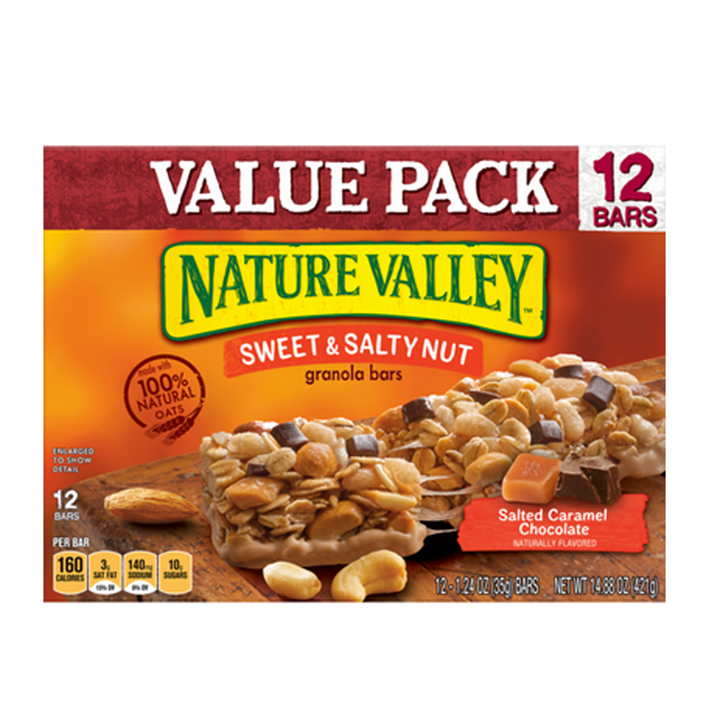Nature Valley Sweet and Salty Chewy Nut Salted Carmel Chocolate Granol ...