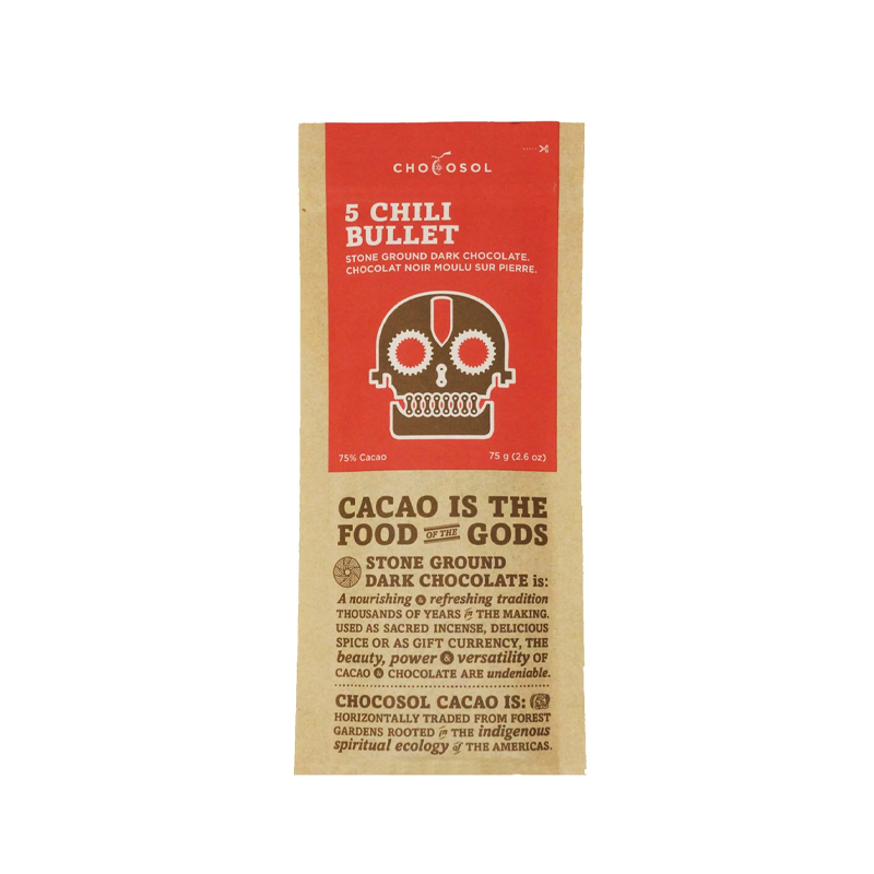 Chocosol Dark Chocolate 5 Chili Bullet (75% Cacao) (10-75 g) (jit ...