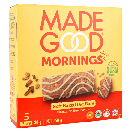 MadeGood Mornings - Cinnamon Bun Soft Baked Bars (Case: 30-24g (Bars ...