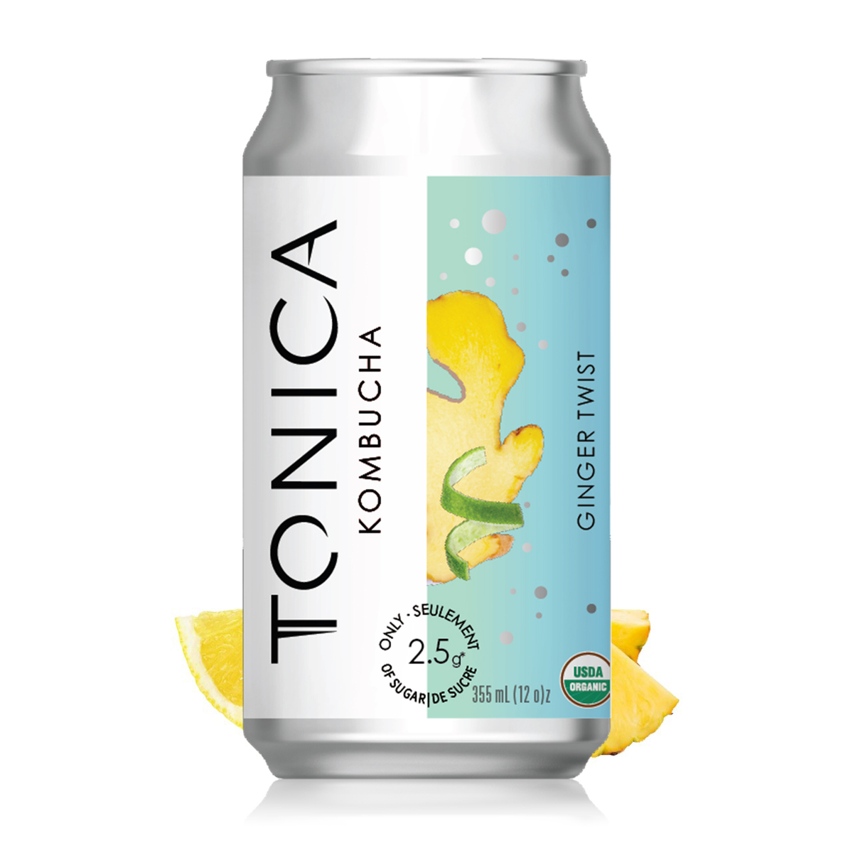 Tonica Kombucha - Low Sugar Can - Ginger Twist Fizz (12x355ml) – Pantree